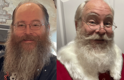 Snow On The Roof Santa Hair